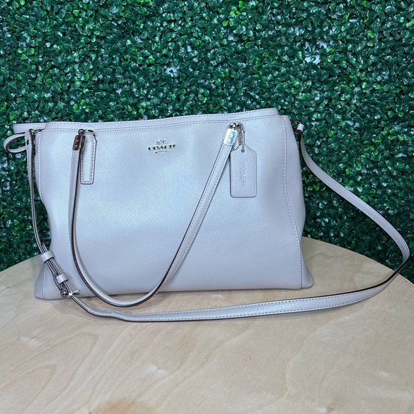 Coach | Bags | Coach Madison Saffiano Large Christie Carryall Coach Taupe Beige Tote | Poshmark